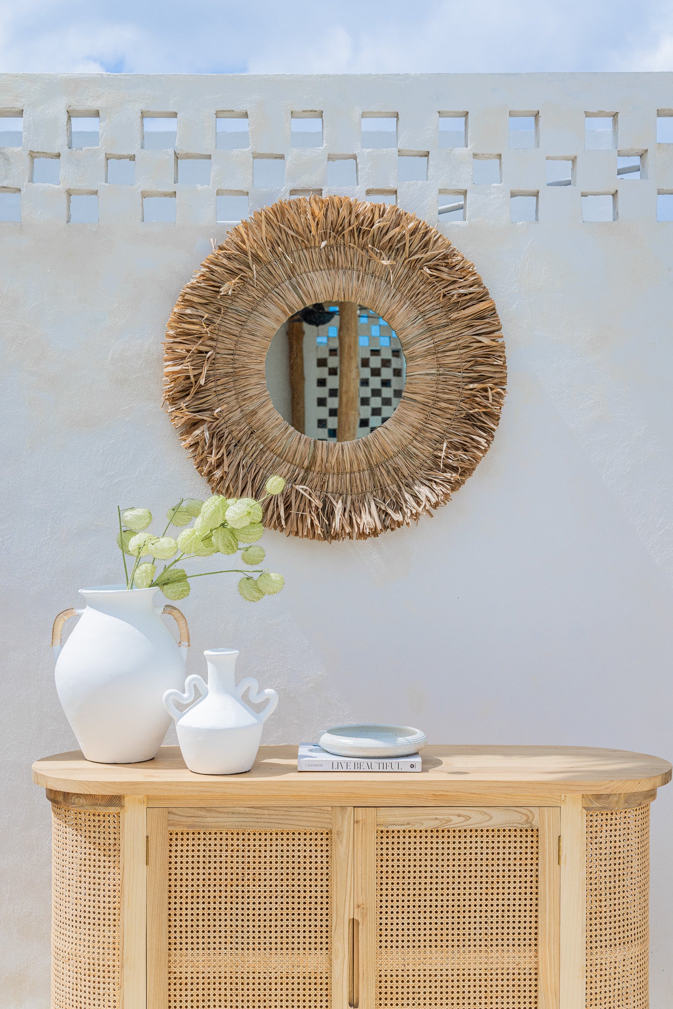Raffia Mirror – Pip and Orange